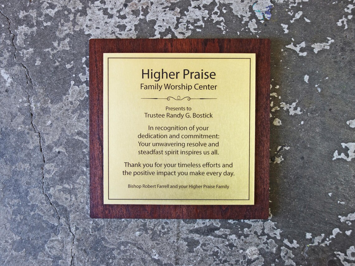 Solid Brass Award Art Plaque - Professional Museum Quality - 6"x6" Size ...