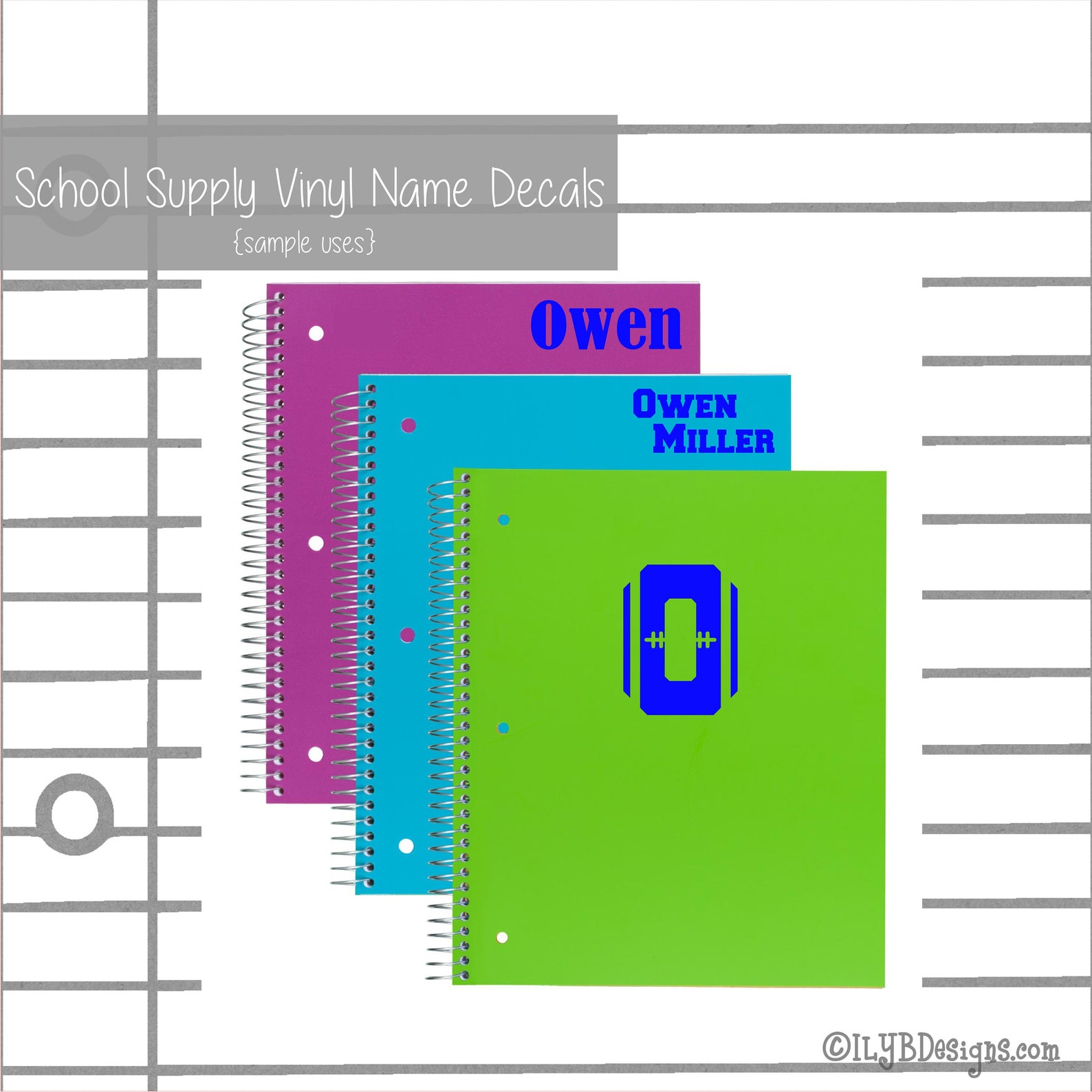 School Supplies Name Labels Football Back to School Labels - Etsy