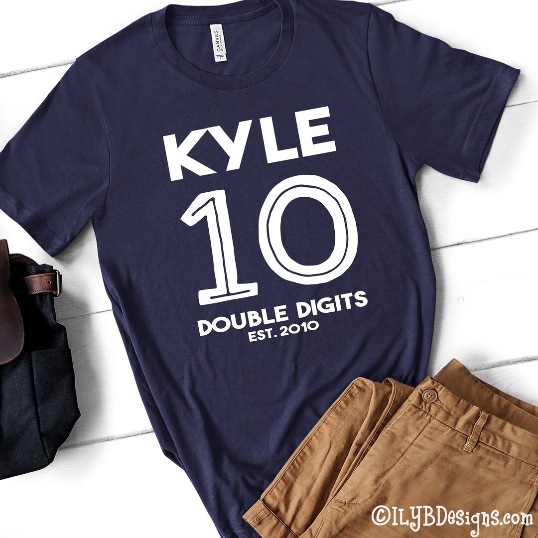 Personalized 10th Birthday Shirt: Double Digits T-shirt - Etsy