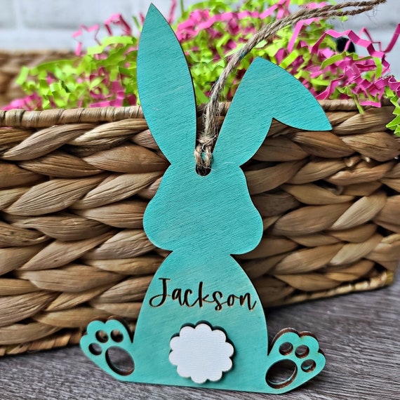 Personalized Easter Basket Bunny Name Tag | Custom Easter Bunny Tags ...