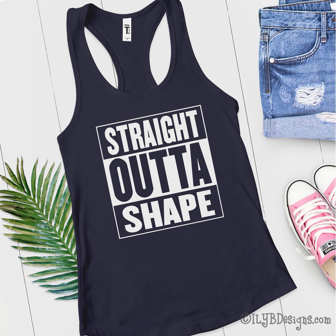 Women's Workout Tank Straight Outta Shape Workout Tank - Etsy