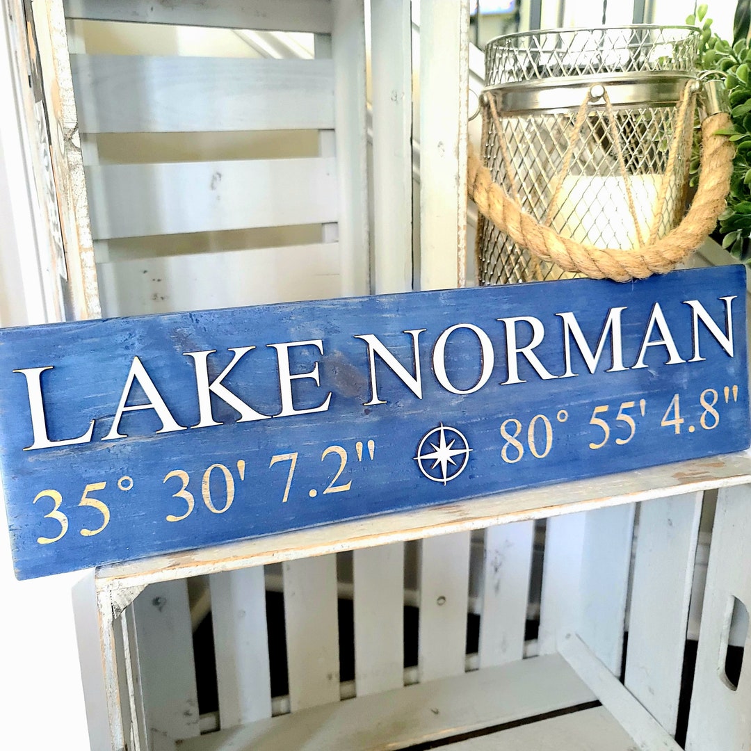 Personalized Lake Coordinates Sign | Latitude/longitude Sign | Custom ...
