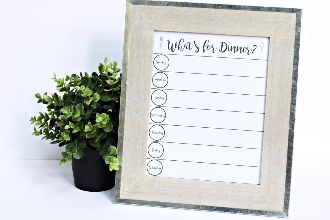 Weekly Menu Board PRINTABLE Printable Menu Dry Erase Menu - Etsy