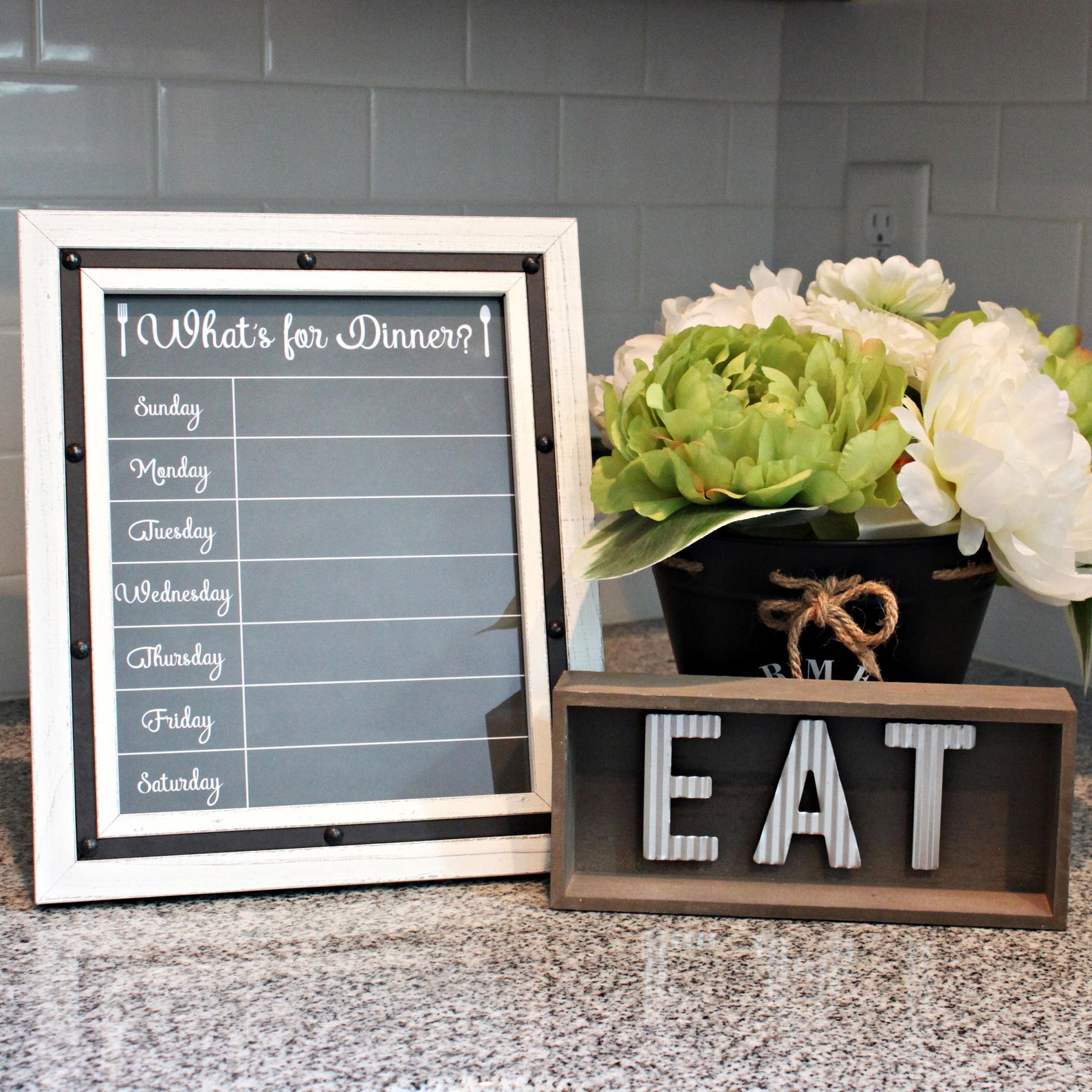 Weekly Menu Board PRINTABLE Chalkboard Menu Menu Planner - Etsy
