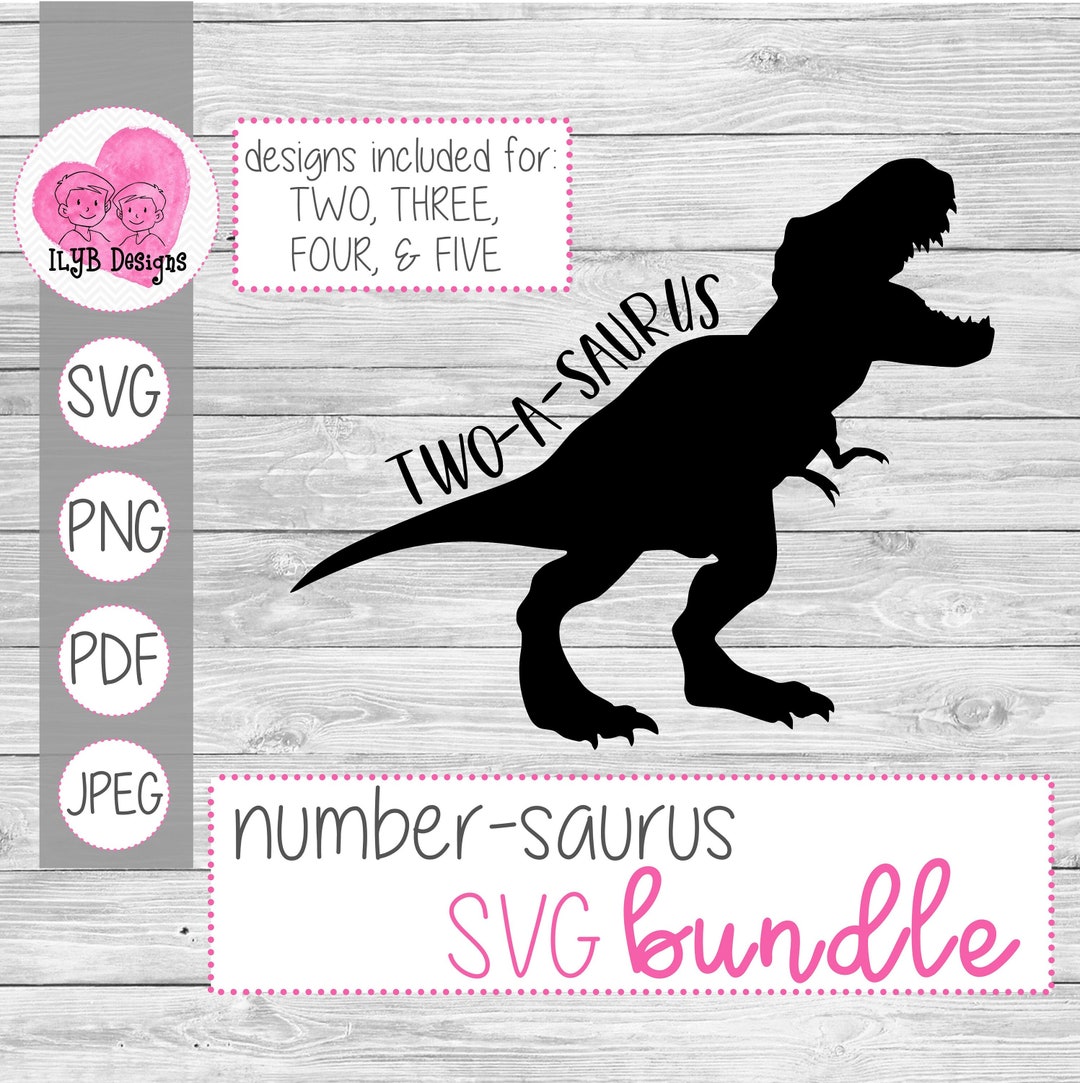 Kids Birthday Dinosaur SVG Bundle | Number-saurus Svg Bundle | Two-a ...