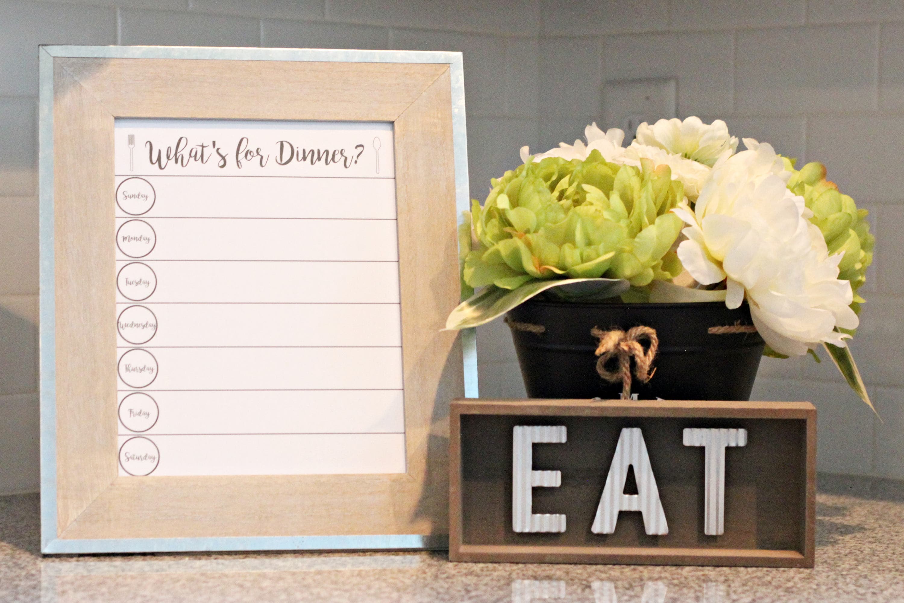 Weekly Menu Board PRINTABLE Printable Menu Dry Erase Menu - Etsy