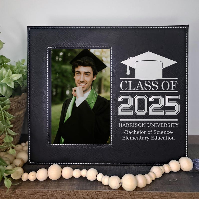 Custom Graduation Picture Frame | Class of 2025 Engraved Photo Frame ...