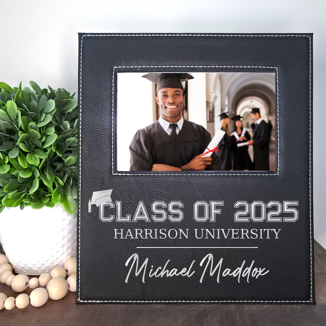 Custom Graduation Picture Frame | Class of 2025 Engraved Photo Frame ...