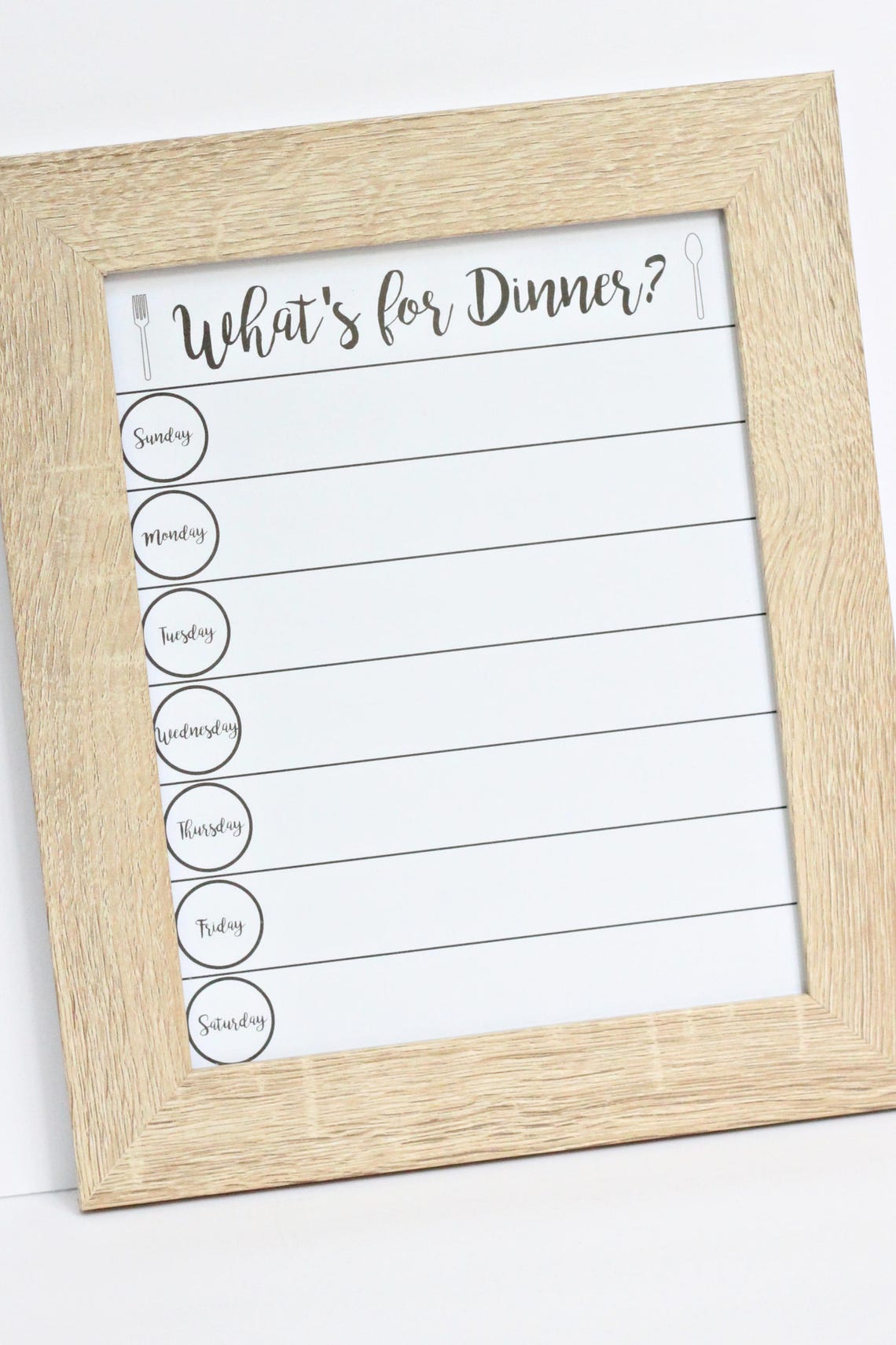 Weekly Menu Board PRINTABLE Printable Menu Dry Erase Menu - Etsy