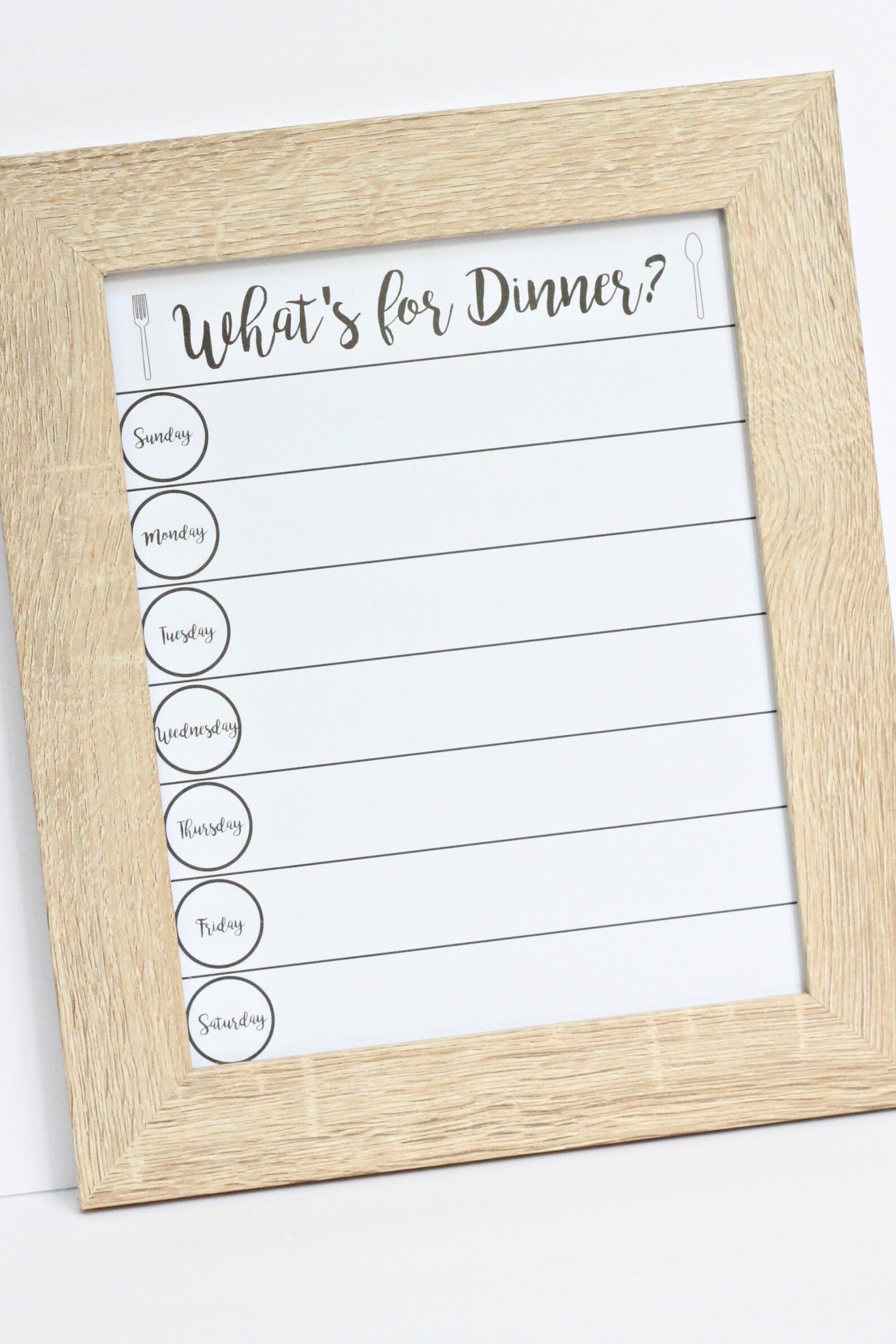 Weekly Menu Board PRINTABLE Printable Menu Dry Erase Menu - Etsy