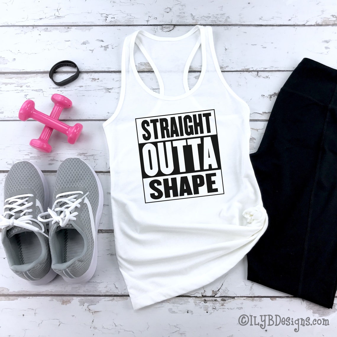 Women's Workout Tank Straight Outta Shape Workout Tank | Etsy