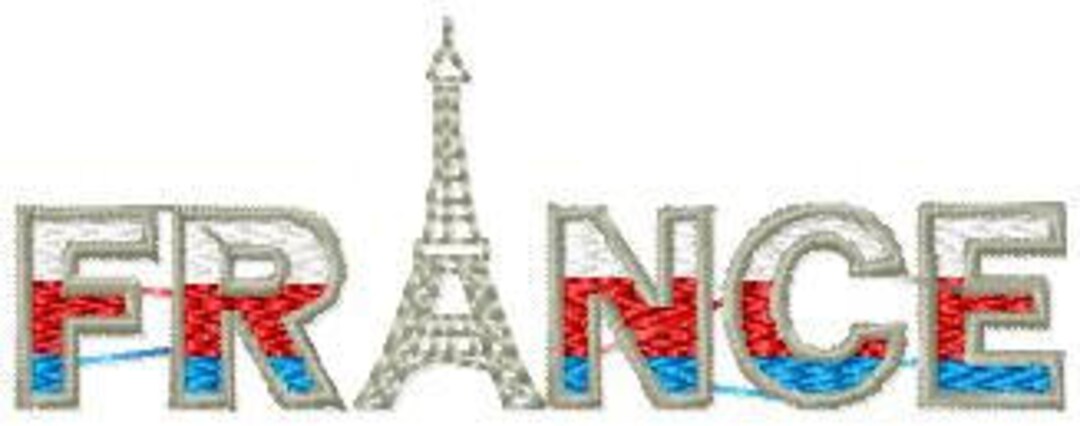 Embroidery File FRANCE 8.4x3cm Instant Download All Formats 10 X 10 ...