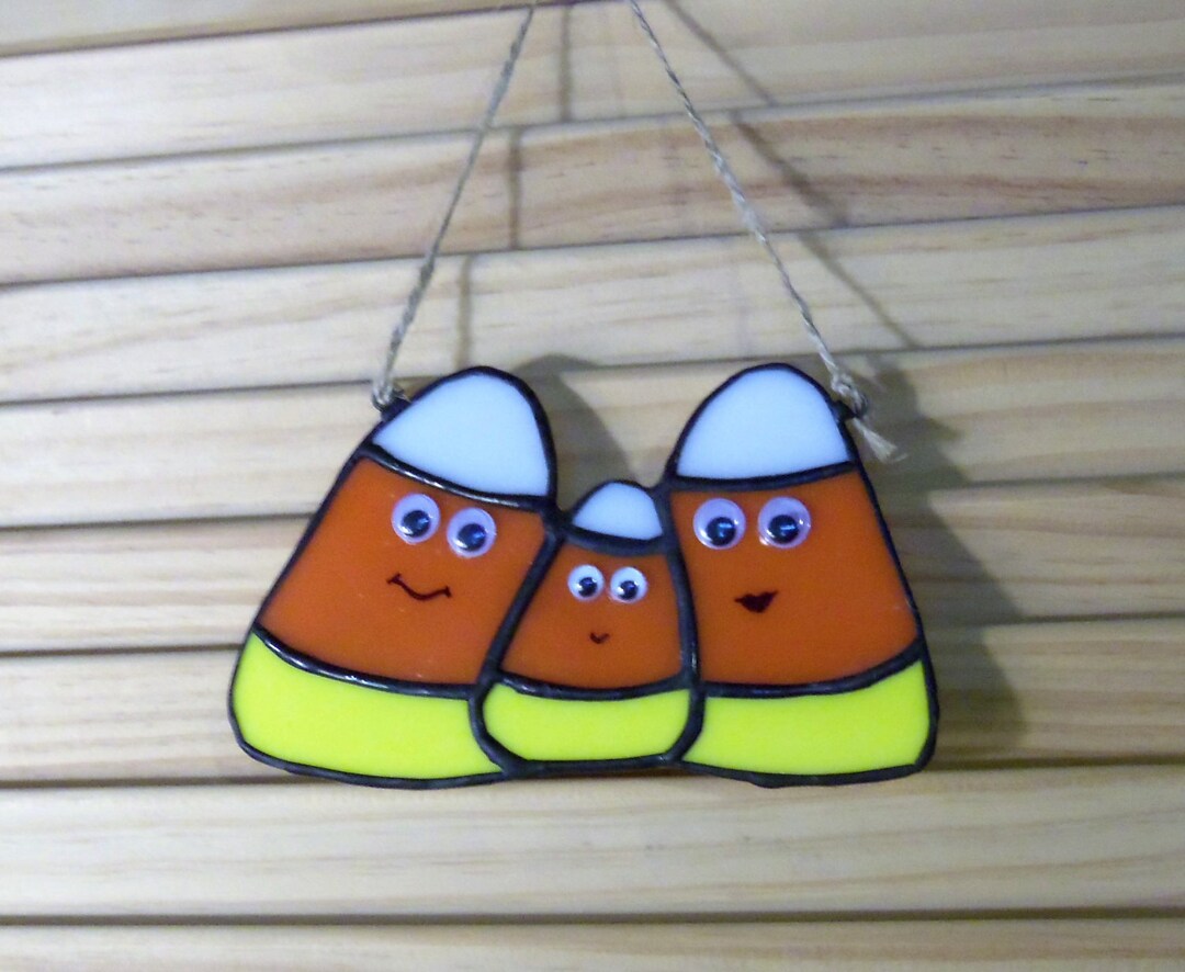 Halloween Stained Glass Candy Corn Sun Catcher - Etsy