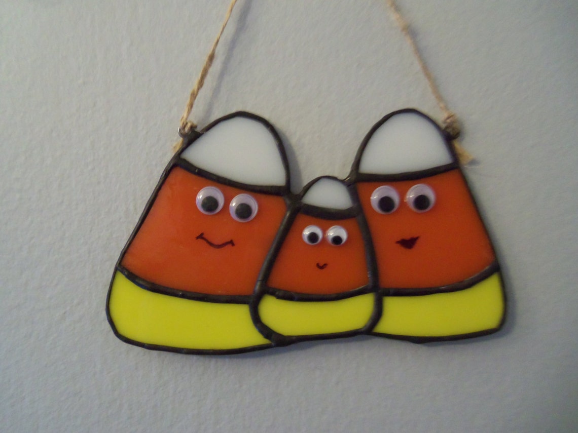 Halloween Stained Glass Candy Corn Sun Catcher - Etsy