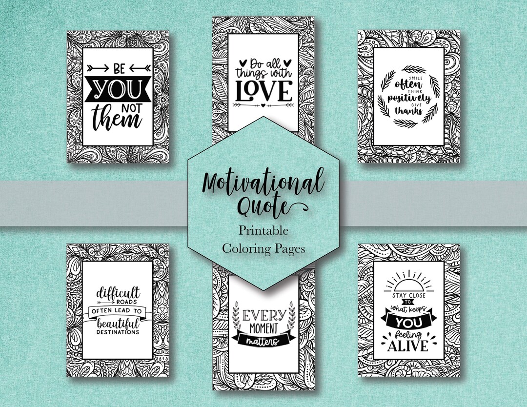6 Motivational Coloring Pages - Etsy
