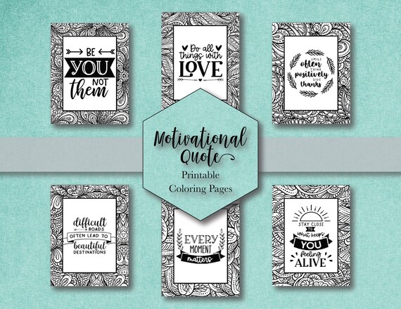 6 Motivational Coloring Pages - Etsy