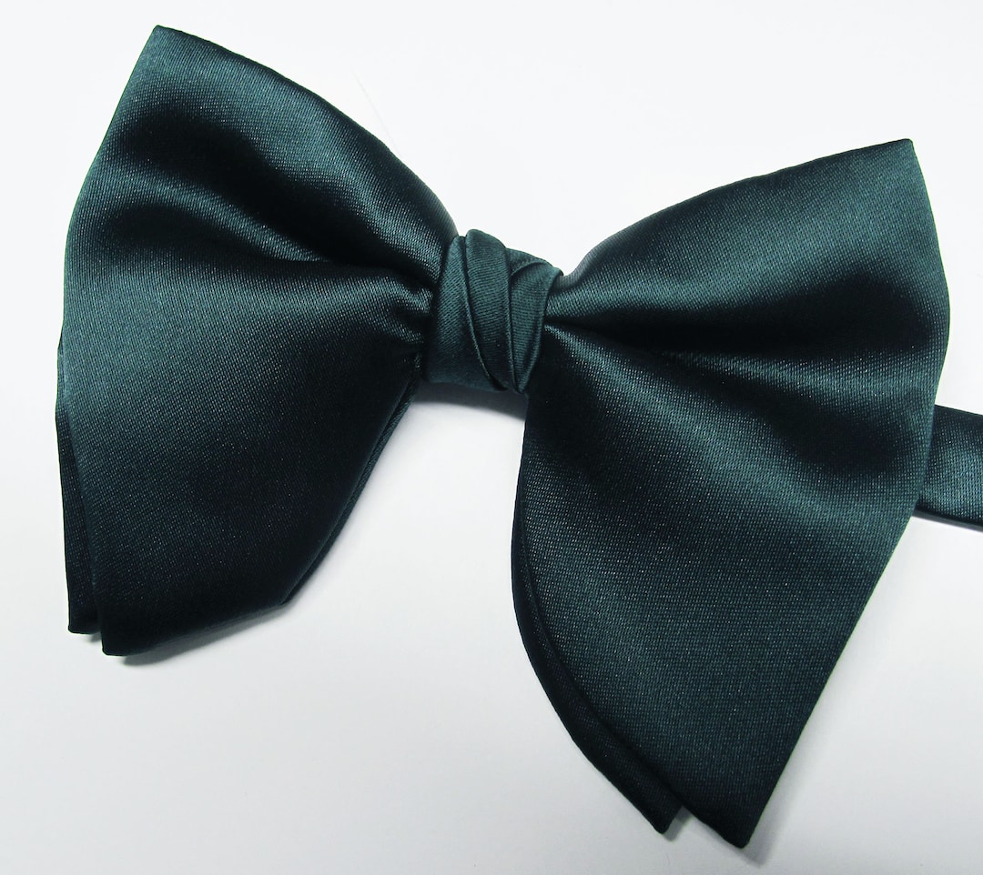 Mens Forest Green 2 Tiered Tear Drop Bow Tie With Custom Double Wrapped Fancy Knot - Etsy