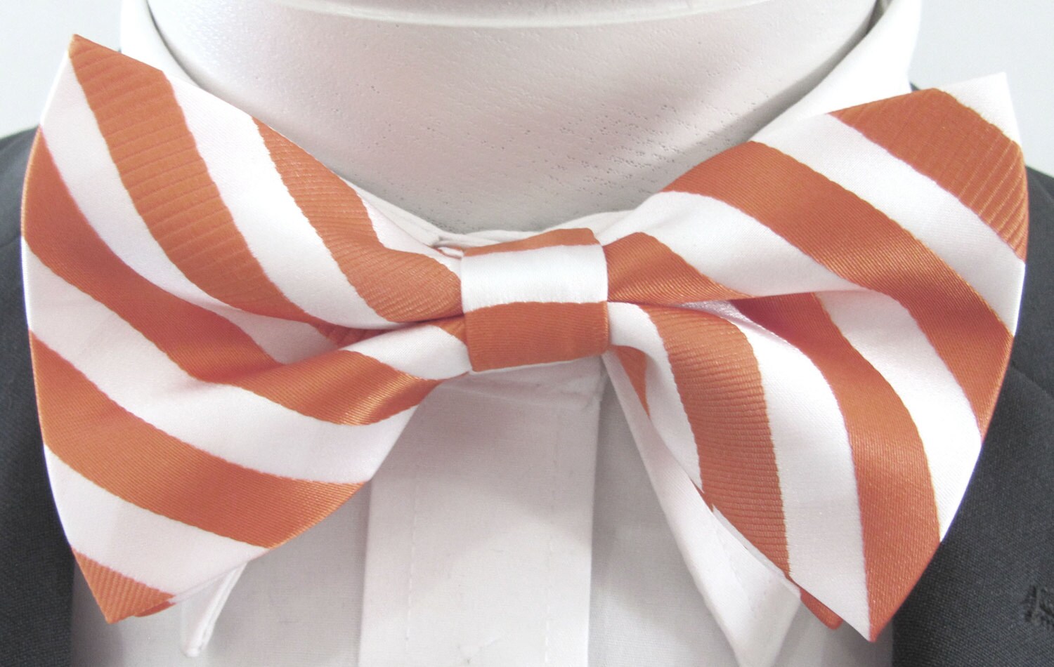 Melon Orange And White Stripe Design PreTied Bow Tie | Etsy