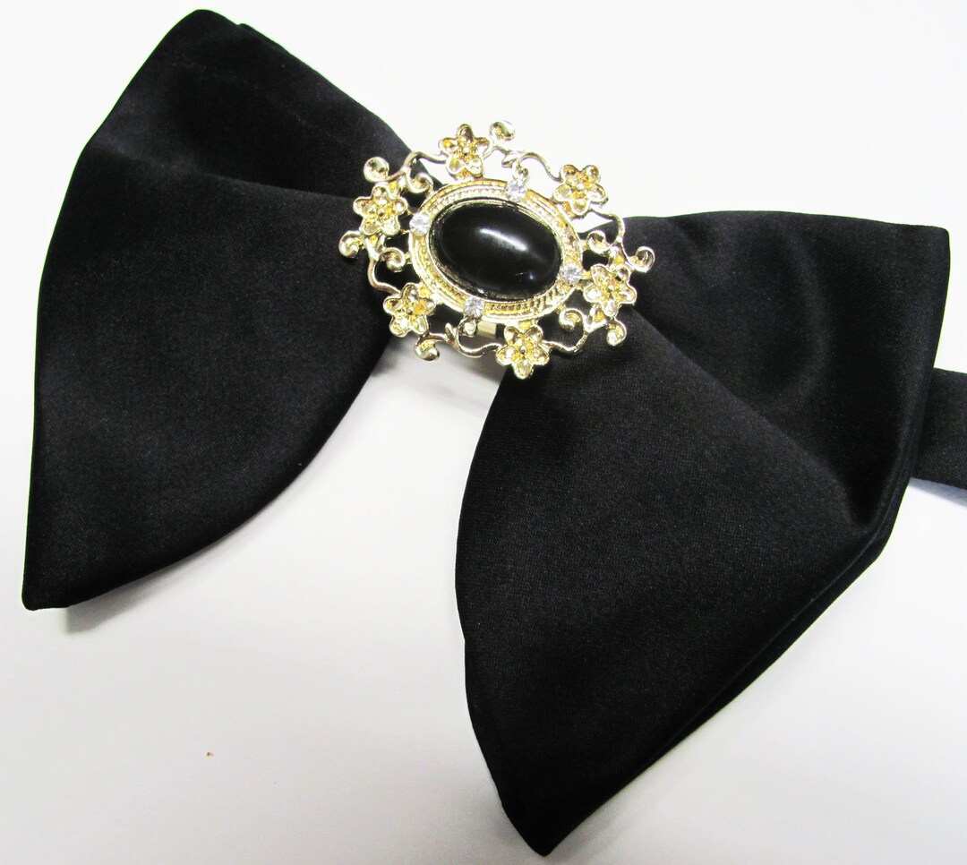 Black Satin With Gold Jeweled Center Tom Ford Inspired Black Satin Tear ...
