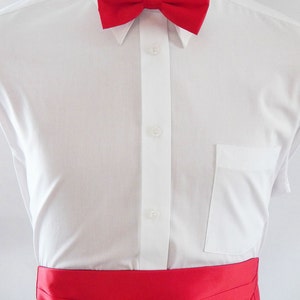 Mens Cummerbund Red Satin Cummerbund Set Adjustable Back With Tie and ...