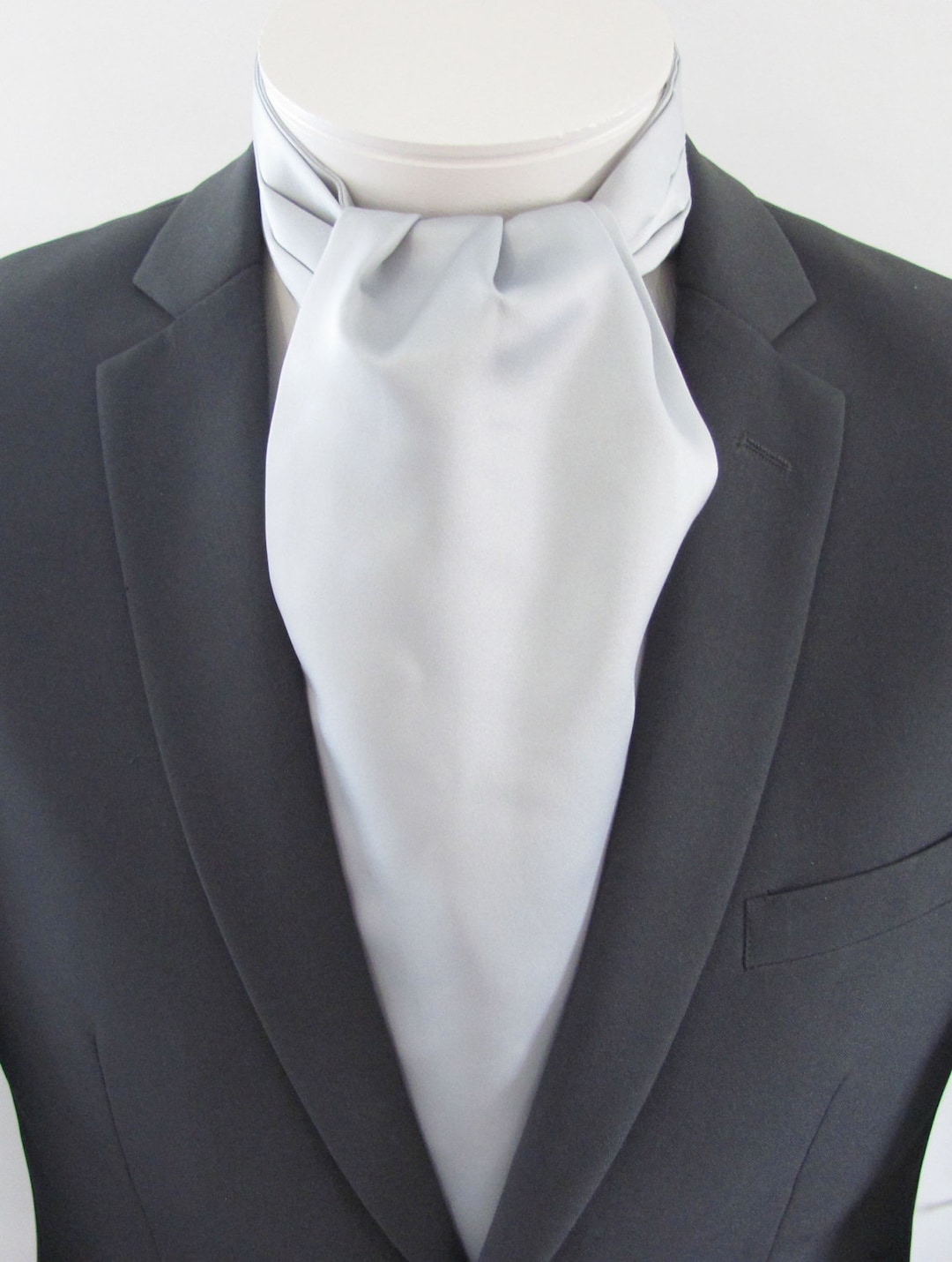 Mens Ascot Silver Gray Formal Self Tie Mens Formal Ascot - Etsy