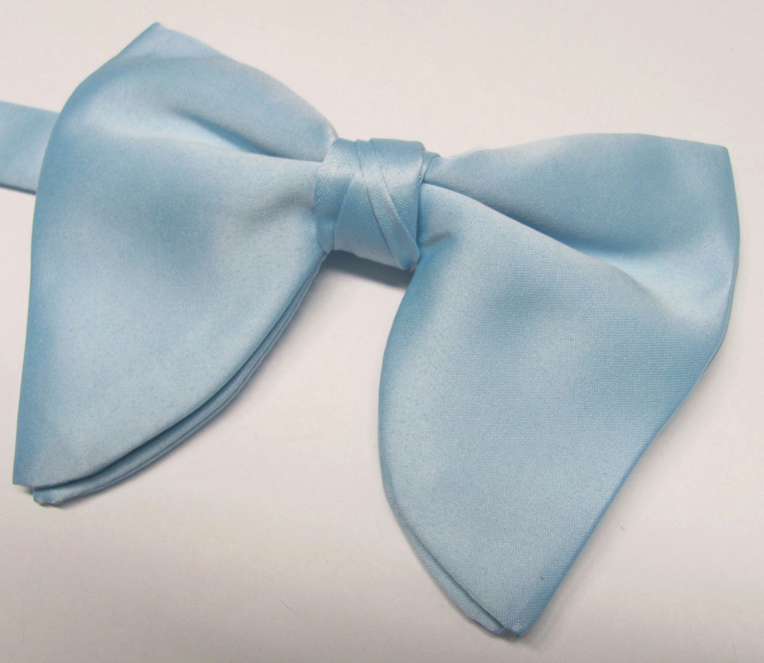 Mens Pale Light Sky Blue 2 Tiered Tear Drop Bow Tie With Custom Double Wrapped Fancy Knot - Etsy