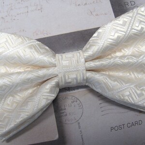 Cream Raised Pattern with Free Pocket Square Design Pretied - Etsy