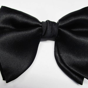 Mens Black Classic 2 Tiered Tear Drop Bow Tie With Custom Double Wrapped Fancy Knot - Etsy