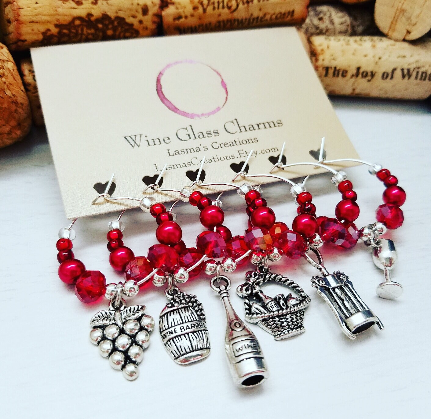 Gift for Wine Lovers WINE GLASS CHARMS New Home | Etsy