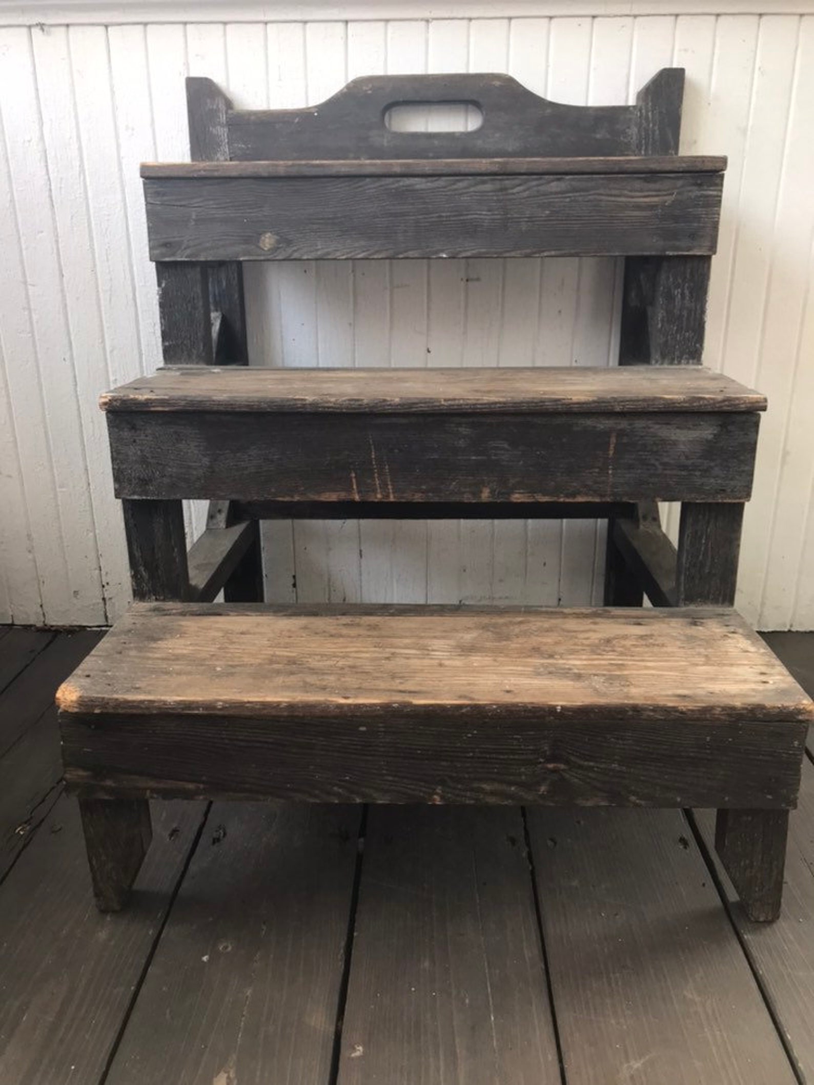 Antique French Plant Stand Garden Steps Wood Plant Steps Display ...