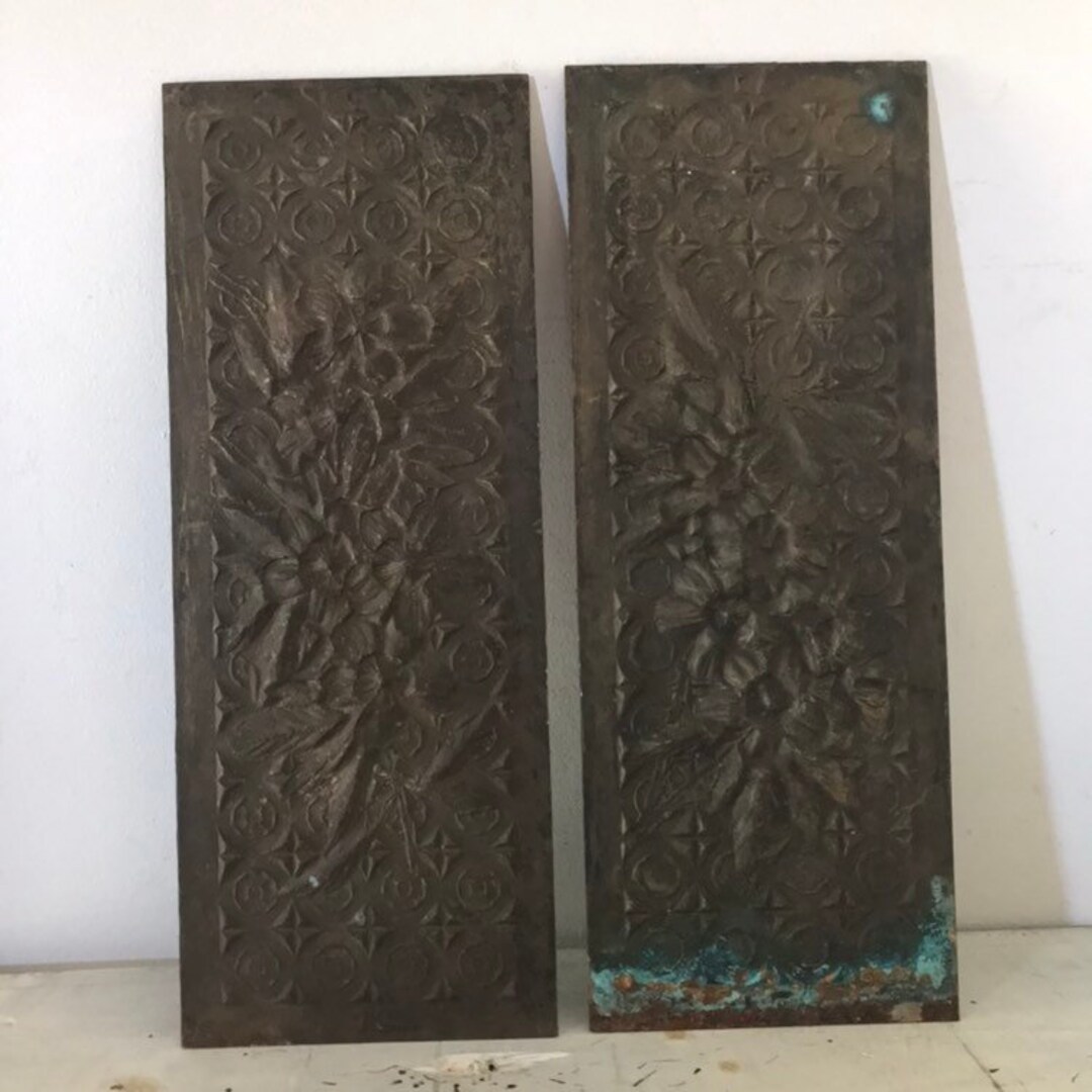 Antique French Fragments Bronze Architectural Floral Iron Rust ...