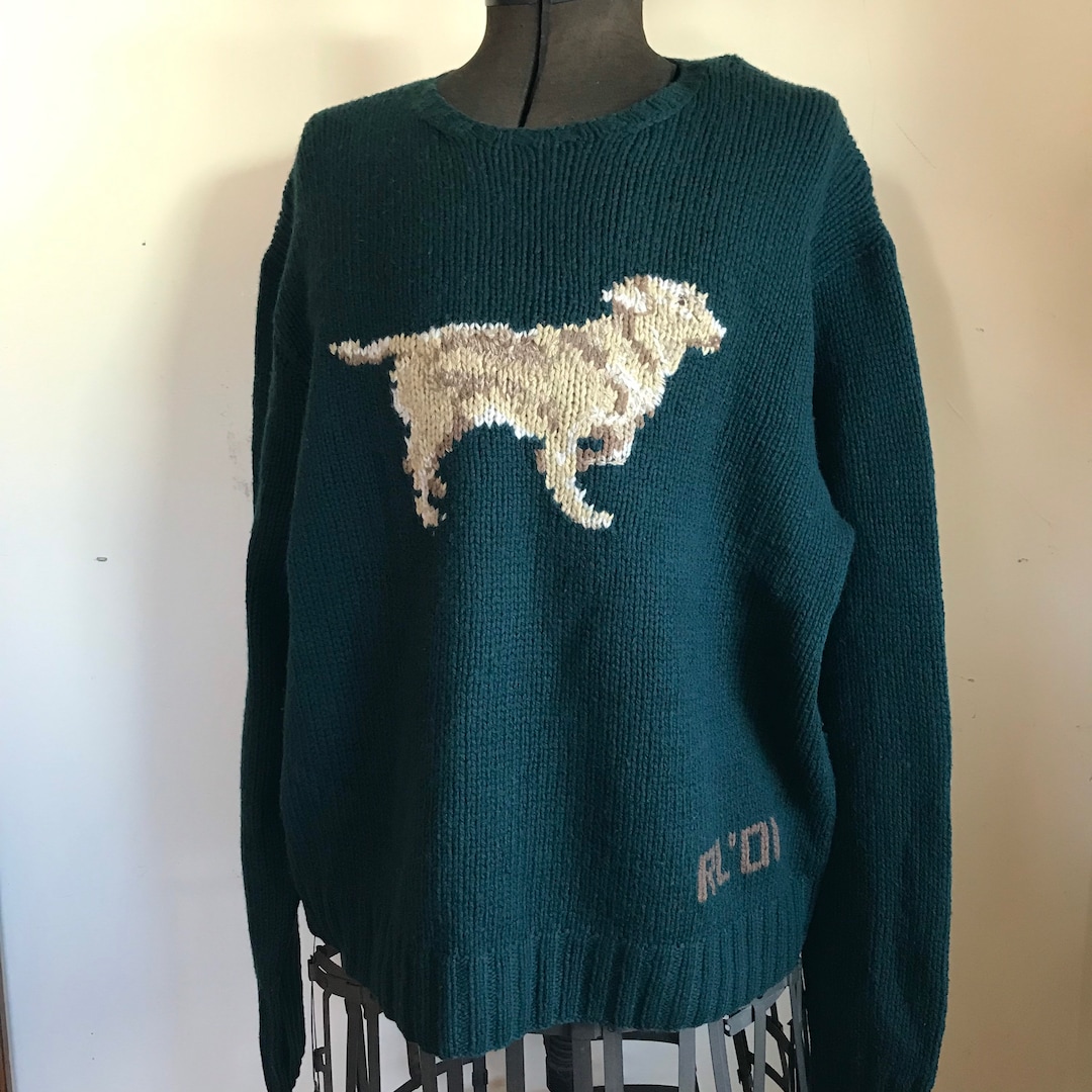 Vintage Ralph Lauren Hand Knit Sweater Collectors Dog Sweater Polo ...