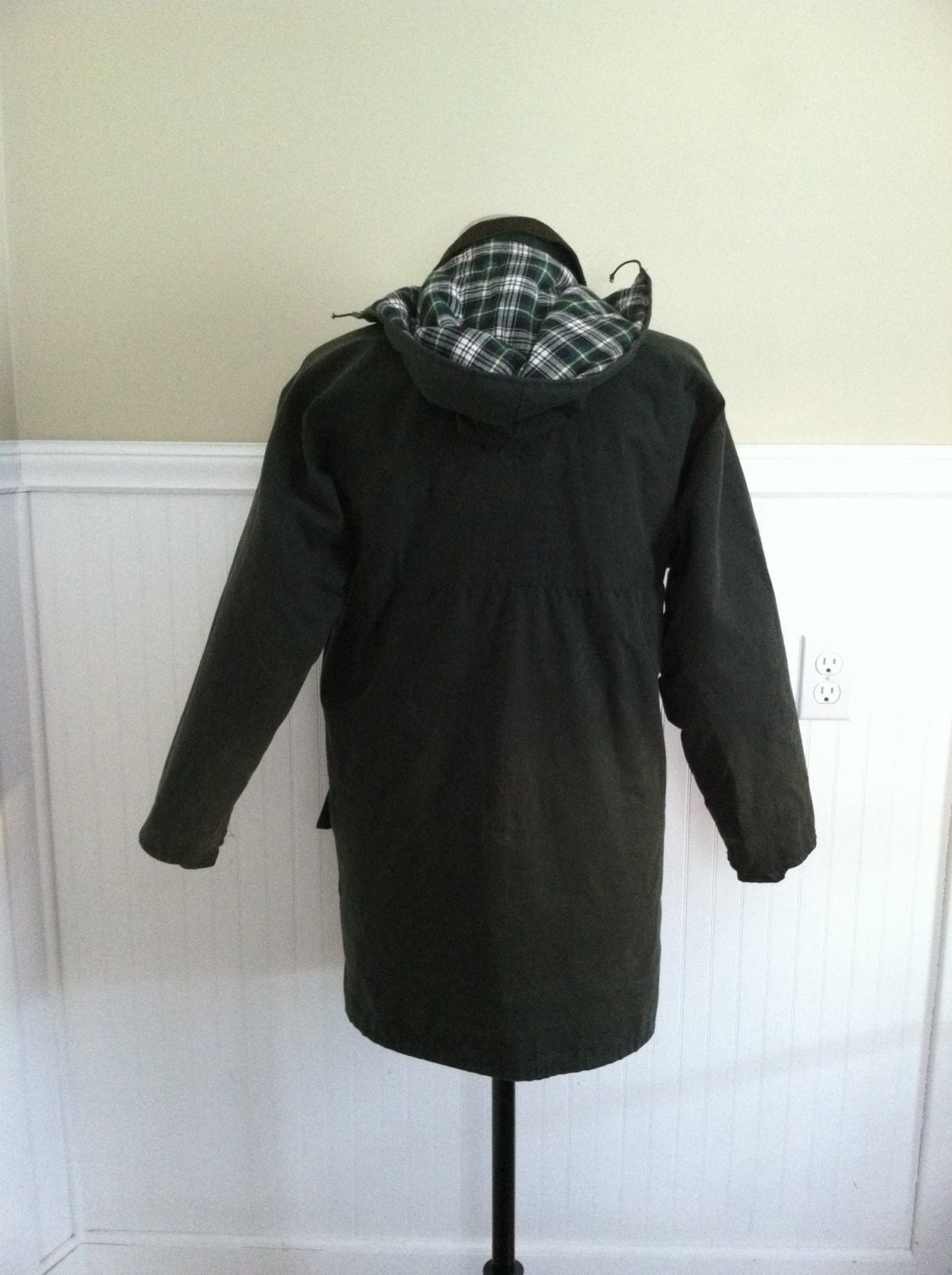 Vintage English Waxed Jacket Like Barbour Xsmall Mens Thornproof Hooded ...