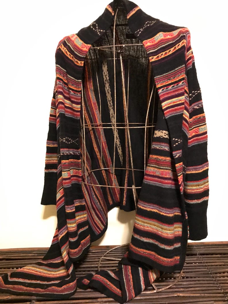 Ralph Lauren Serape Sweater Knit Shawl Open Wrap Wrap Poncho Vintage ...