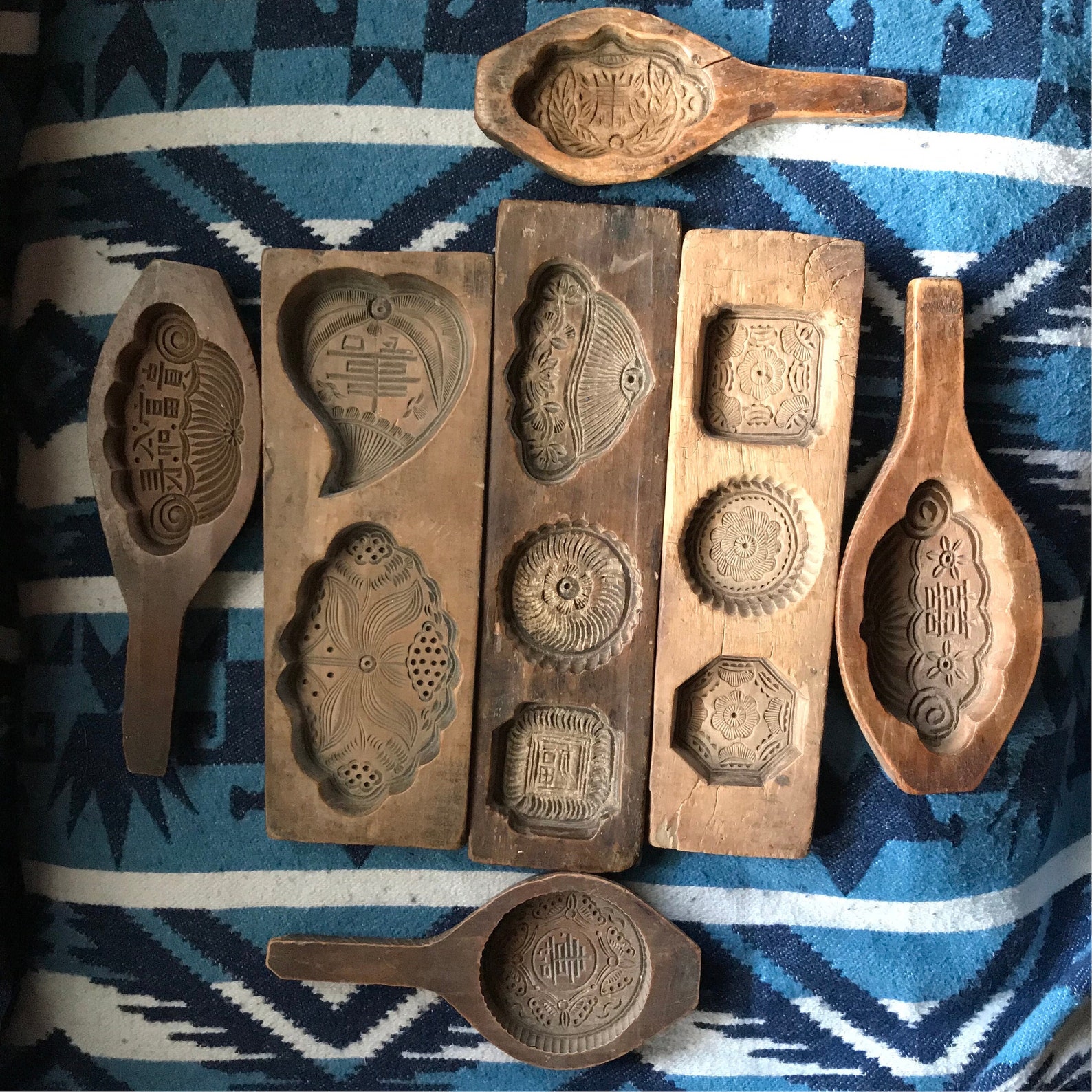 Antique Japanese Wooden Molds Japanese Rice Wood Molds Architectural ...