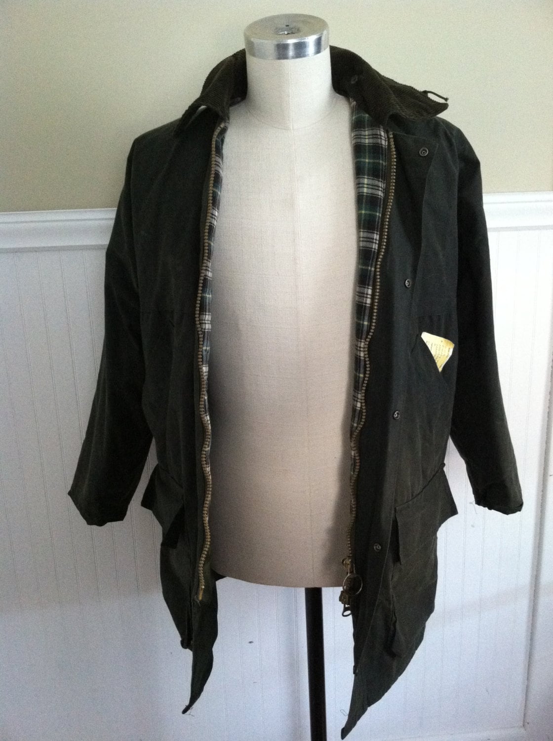 Vintage English Waxed Jacket Like Barbour Xsmall Mens Thornproof Hooded ...