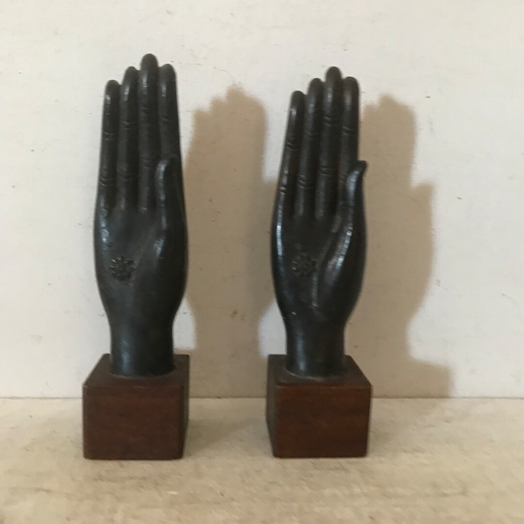 Antique Cast Bronze Buddha Hands Sculpture Architectural Asian Abhaya ...