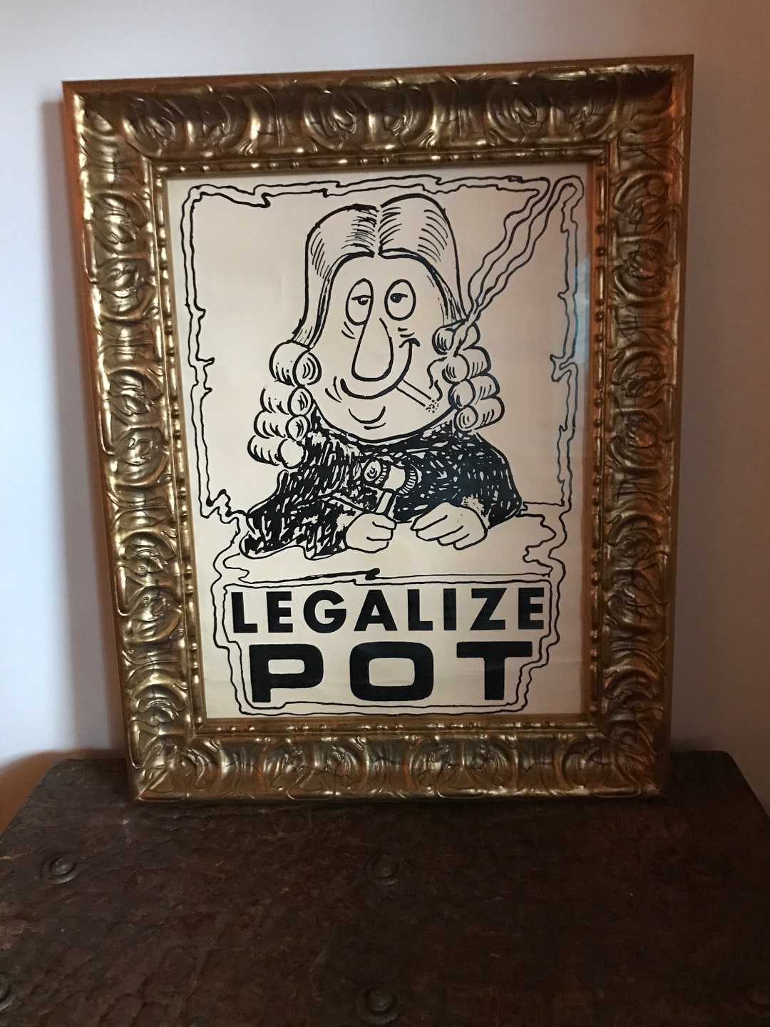 Antique Cannibis Poster Legalize Pot Poster Original Rare 420 Gilded ...