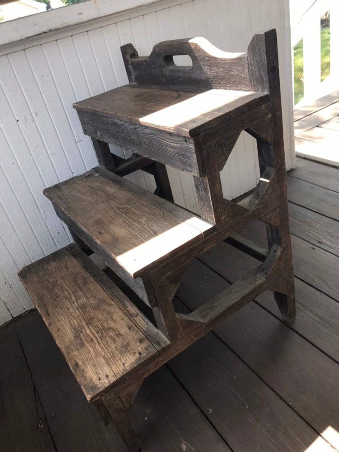 Antique French Plant Stand Garden Steps Wood Plant Steps Display ...