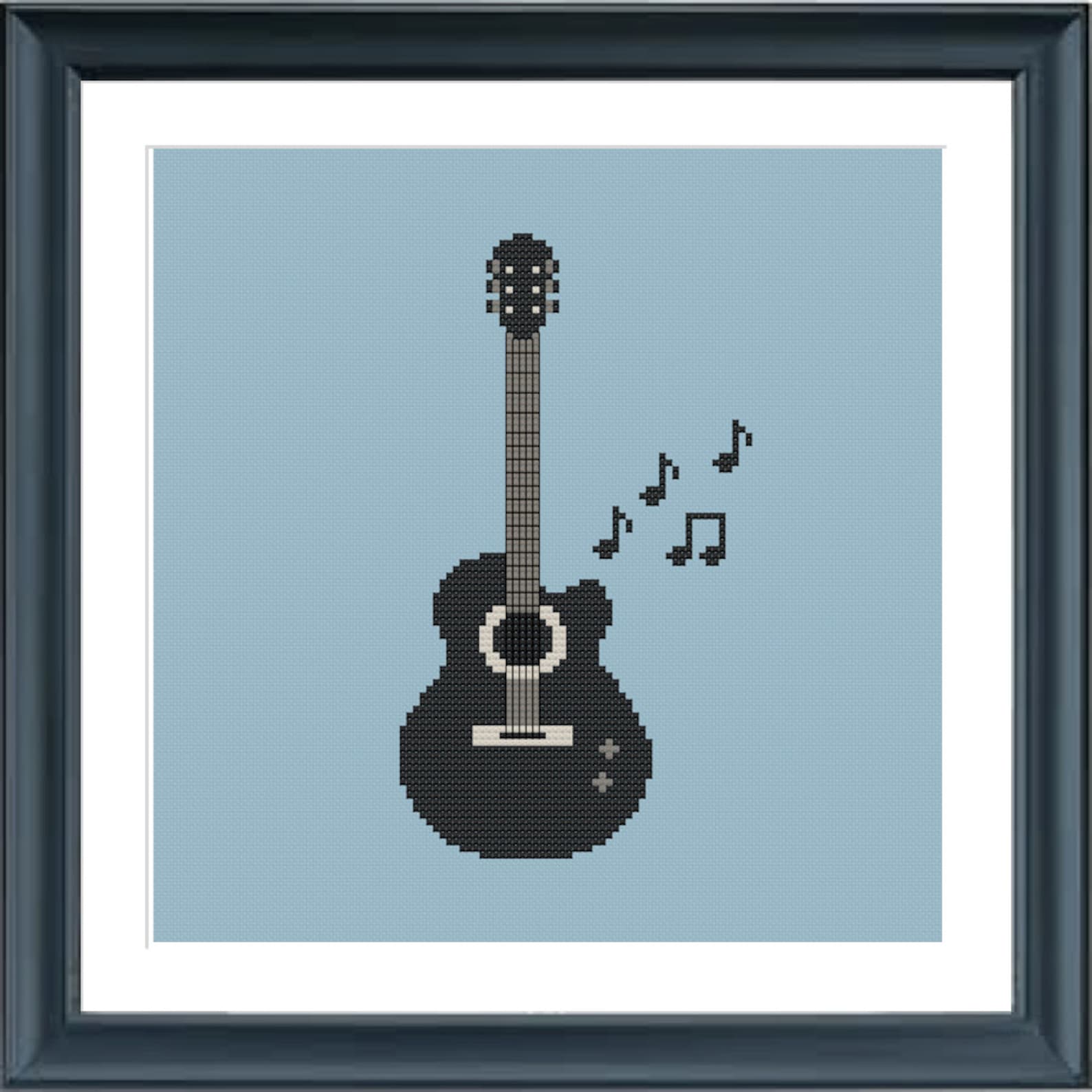 Cross Stitch Pattern Guitar Modern Cross Stitch Music PDF - Etsy