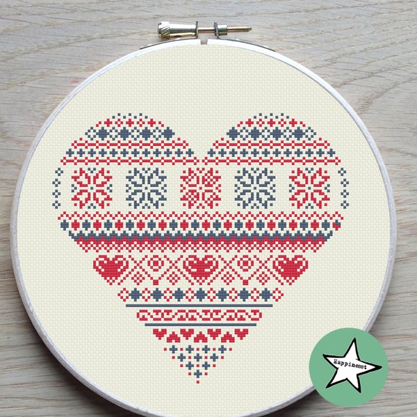 Nordic Heart Pattern - Etsy