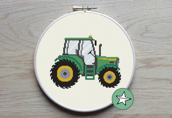 Cross Stitch Pattern Tractor Modern Cross Stitch PDF - Etsy
