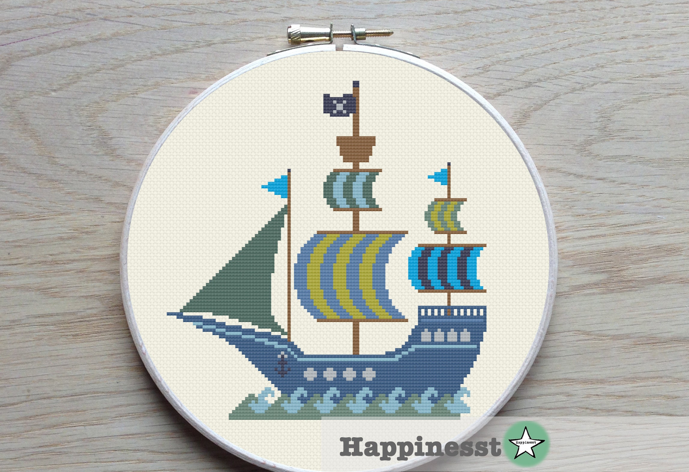 Sewing & Needlecraft Kits & How To Navy Military World War 2 Ship Cross ...