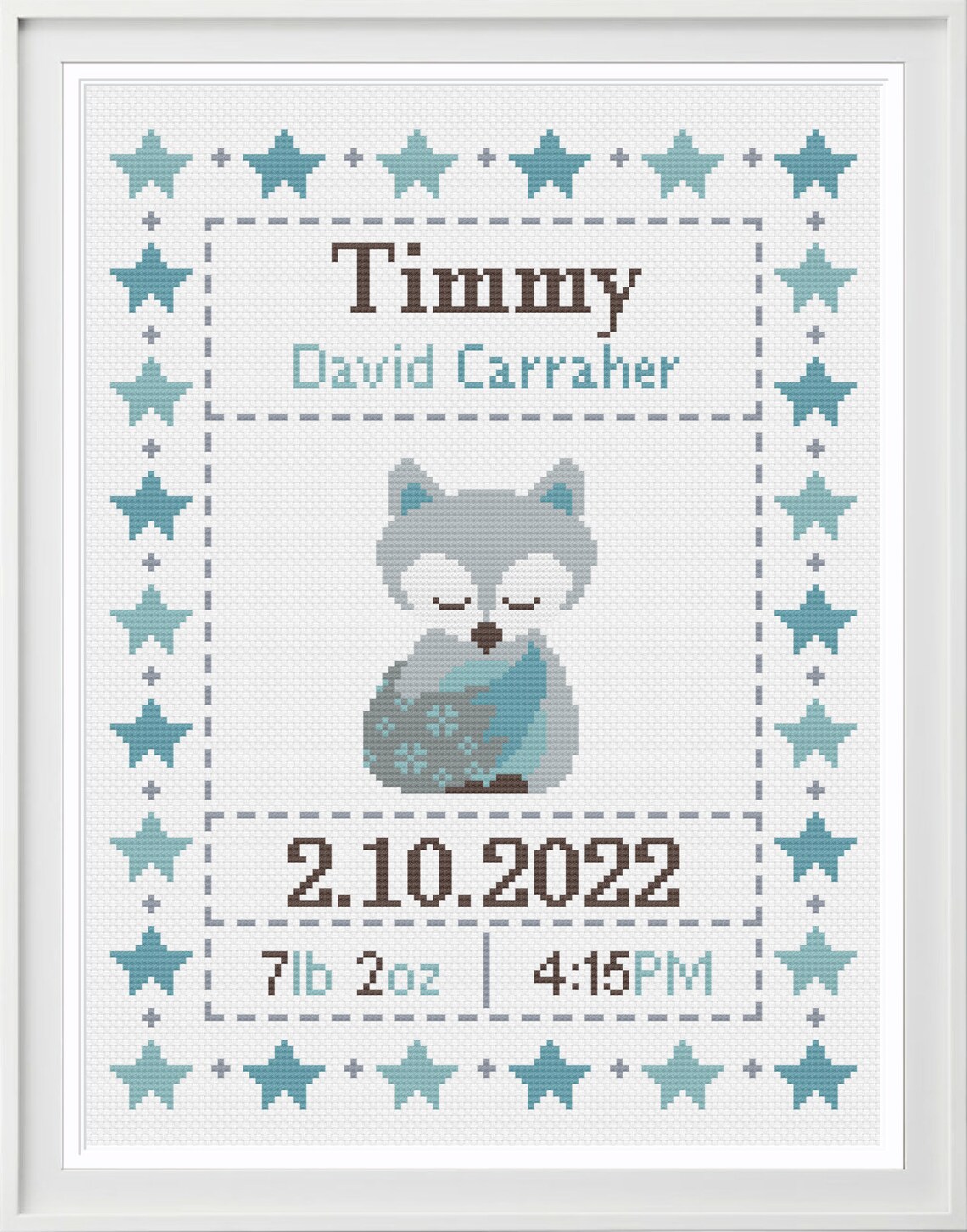 Cross Stitch Pattern Baby Birth Sampler Birth Announcement | Etsy