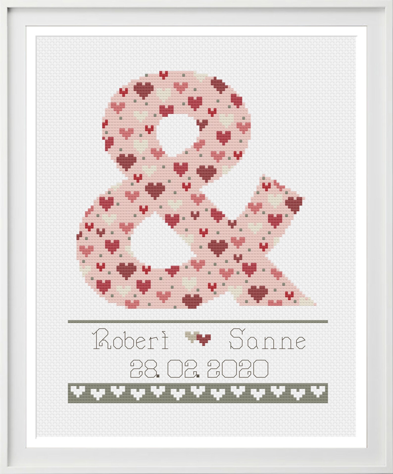Wedding Cross Stitch Pattern & Sign Ampersand Customizable - Etsy