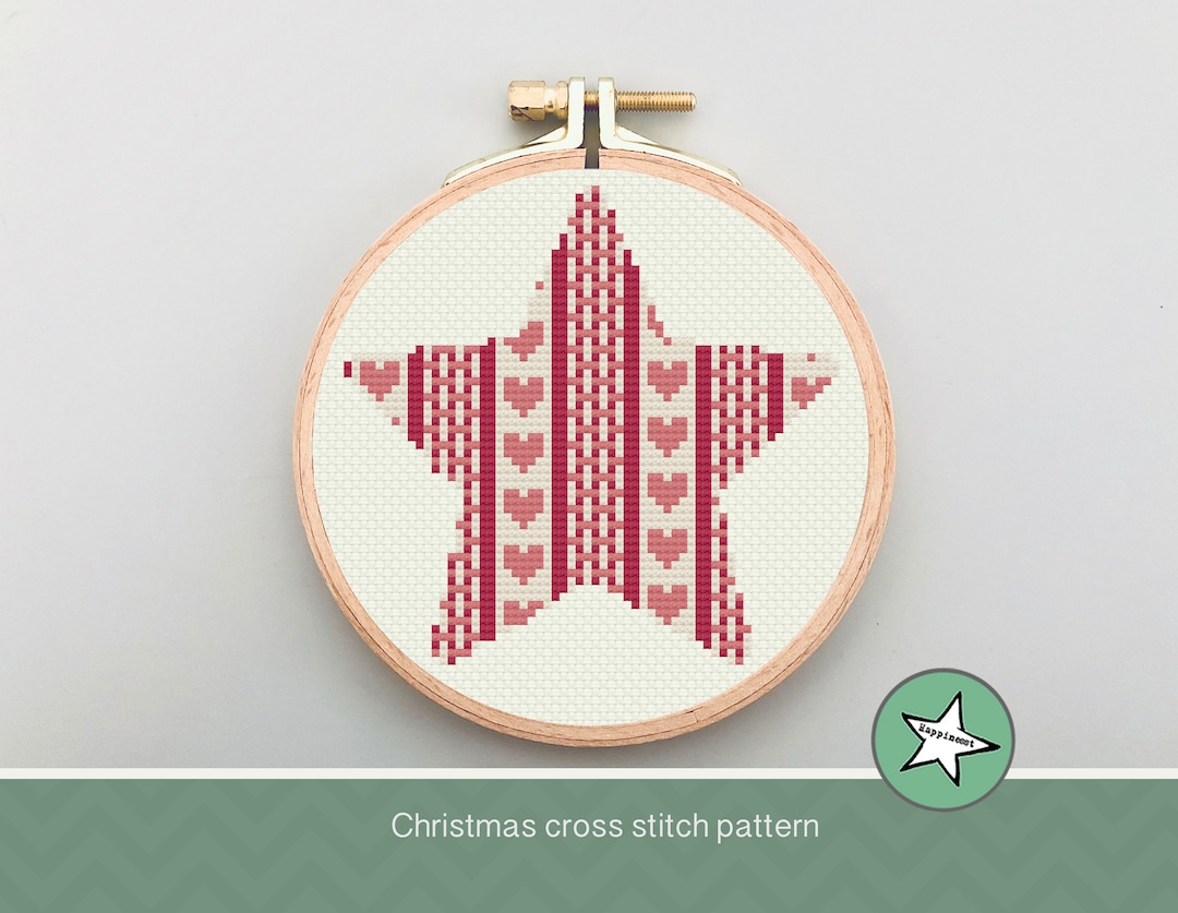 Christmas Cross Stitch Pattern, Star, Modern Christmas Ornament, PDF ...