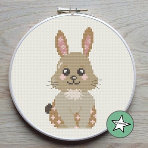 Cross Stitch Pattern Bunny Modern Cross Stitch PDF - Etsy