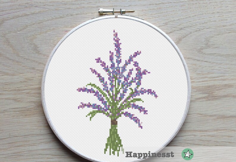 Cross Stitch Pattern Bunch of Lavender Modern Cross Stitch - Etsy