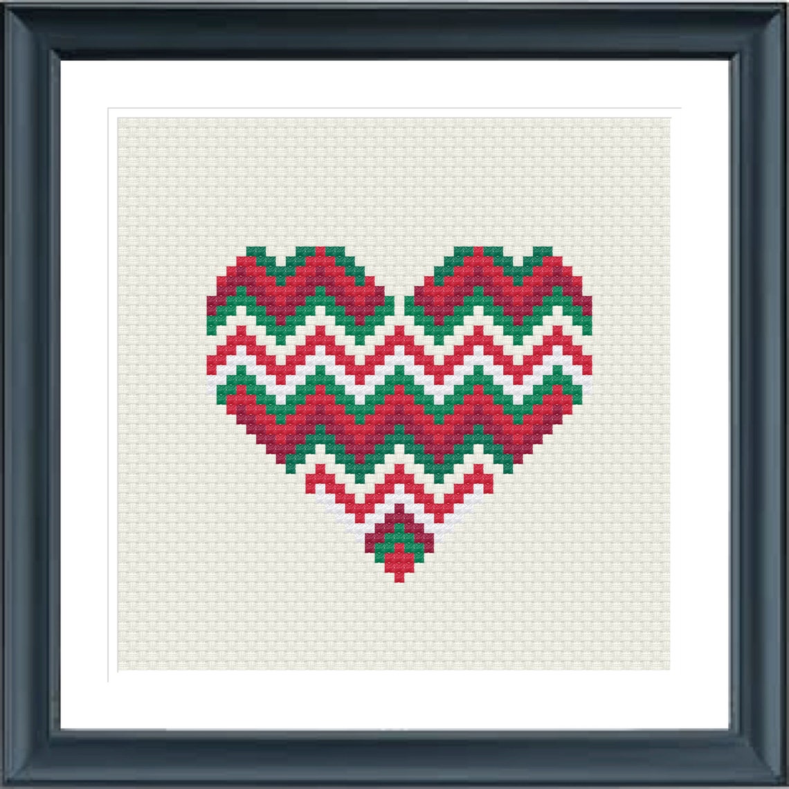 Christmas Cross Stitch Pattern Heart Christmas Heart - Etsy