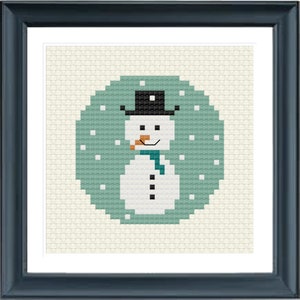 Christmas Cross Stitch Pattern, Mini Snowmen, Set of 7, Christmas ...